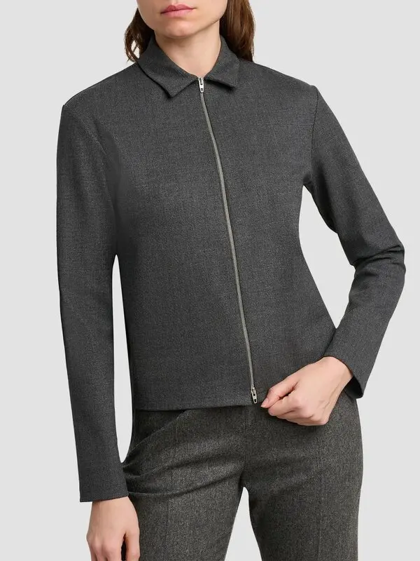 JIL SANDER Stretch-wool Zip-front Shirt