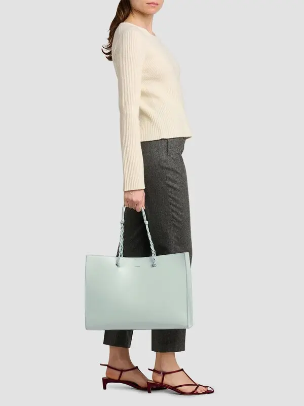 JIL SANDER Tangle East West Leather Shopper Tote Bag