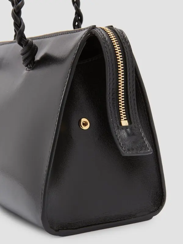 JIL SANDER Tangle Tent Leather Shoulder Bag - Black