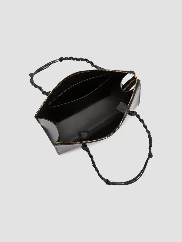 JIL SANDER Tangle Tent Leather Shoulder Bag - Black