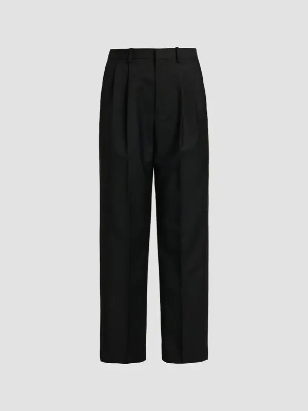 JIL SANDER Wool-mohair Canvas Pleated Trousers