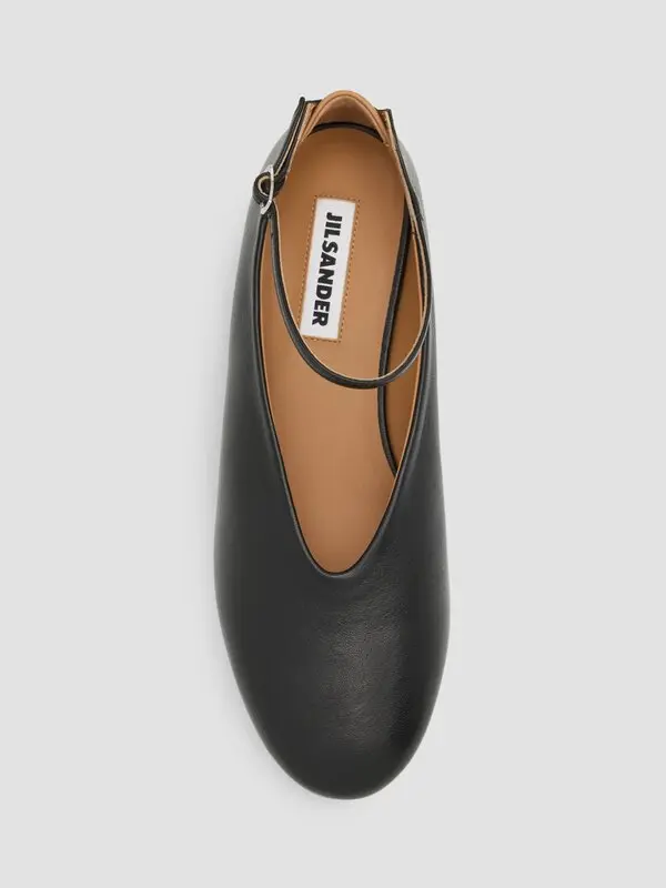 JIL SANDER Elyss Leather Ballet Shoes