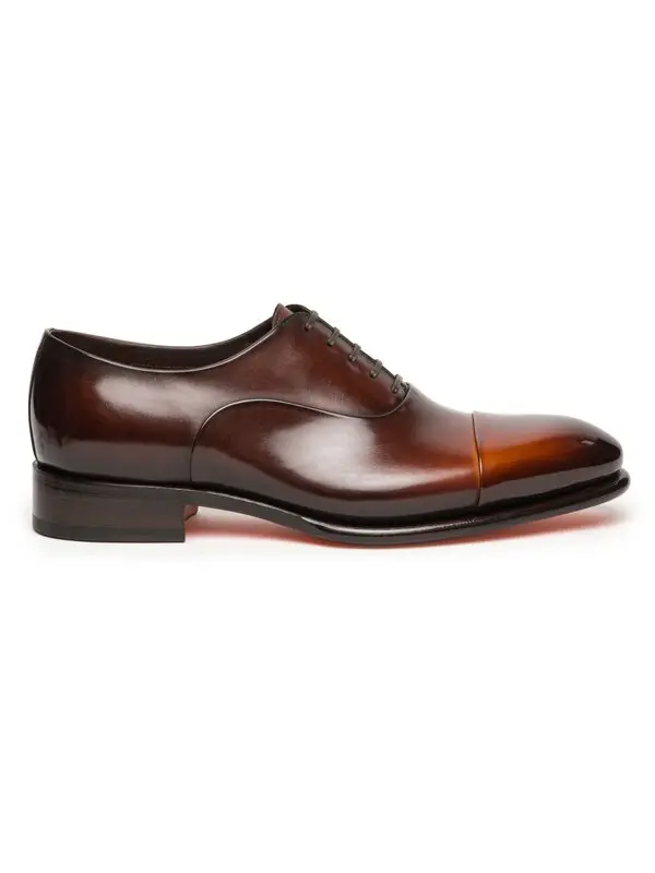 Santoni Carter Cap-toe Leather Oxfords