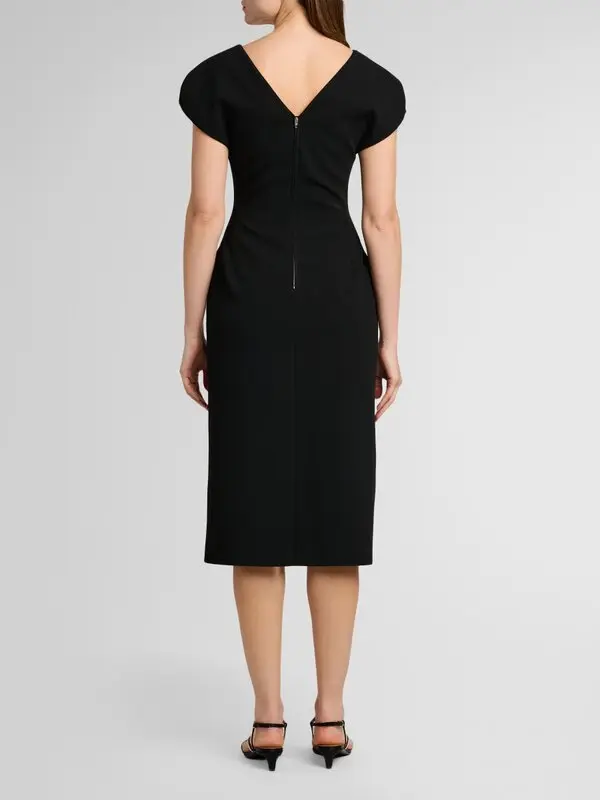 JIL SANDER Wool Sable Midi-dress