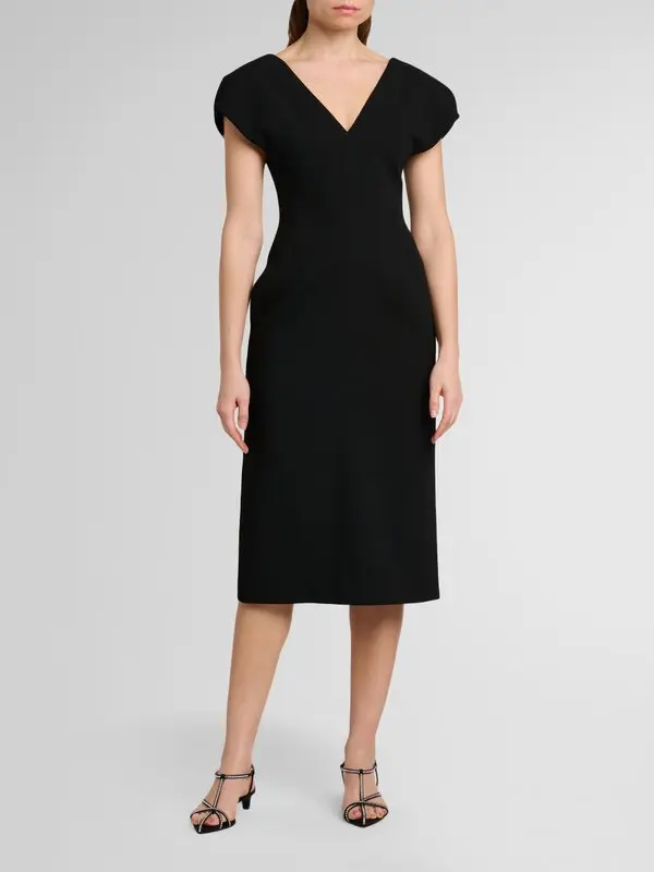 JIL SANDER Wool Sable Midi-dress