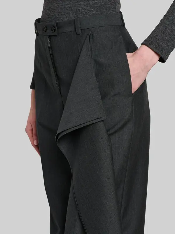 JIL SANDER Asymmetric Ruffle Wool-mohair Trousers