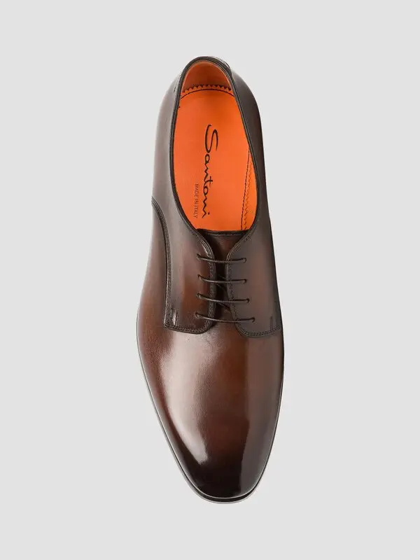 Santoni Archer Leather Oxfords - Dark Brown