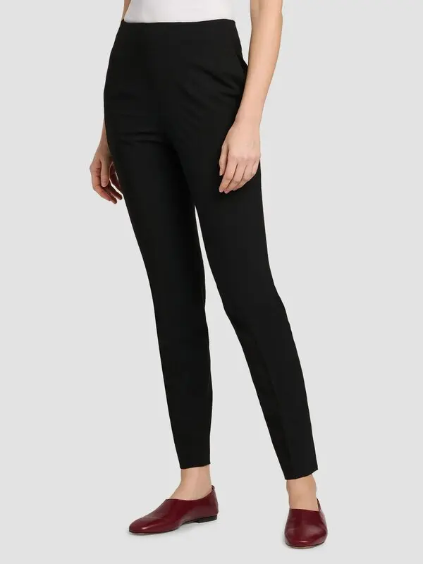 JIL SANDER Stretch-wool Darted Flat-front Trousers