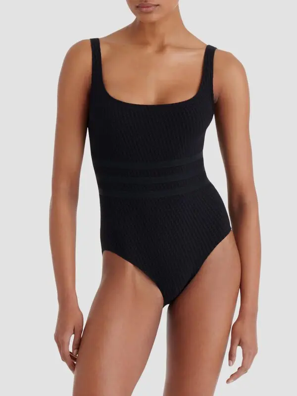 ERES Glory Striped Tank One-piece Swimsuit - Black