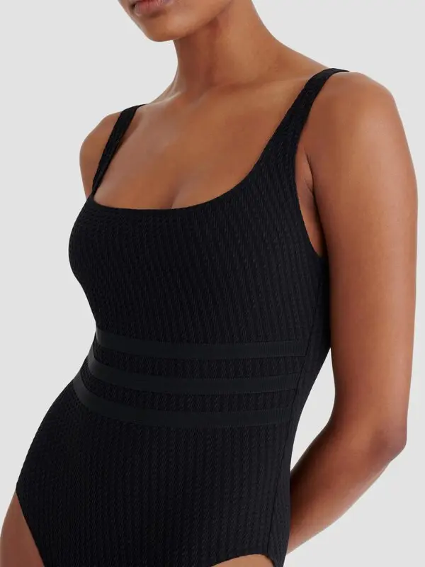 ERES Glory Striped Tank One-piece Swimsuit - Black
