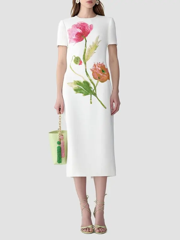 Carolina Herrera Floral Sheath Midi-dress