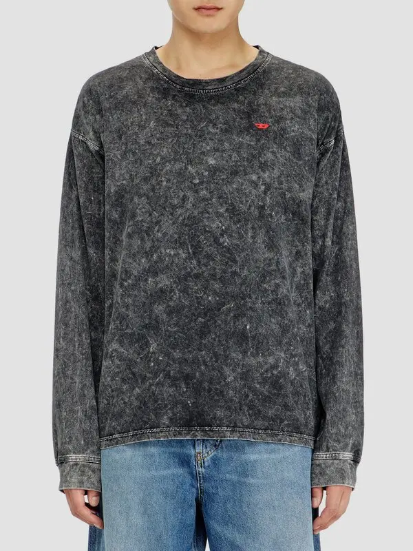 DIESEL® Logo Acid-washed Cotton T-shirt