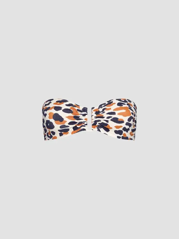 ERES Perle Printed Bandeau Bikini Top - Sable Fin