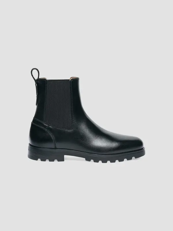 Santoni Jean Leather Chelsea Booties