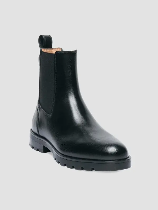 Santoni Jean Leather Chelsea Booties