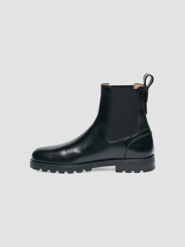 Santoni Jean Leather Chelsea Booties