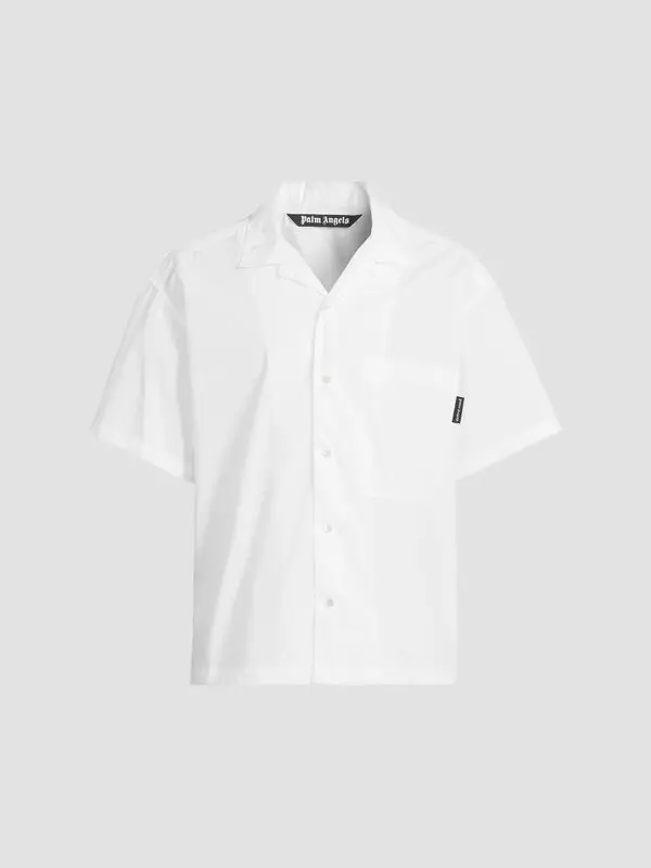 Palm Angels Curved Logo Classic Cotton Shirt