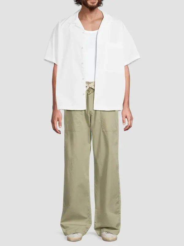 Palm Angels Curved Logo Classic Cotton Shirt