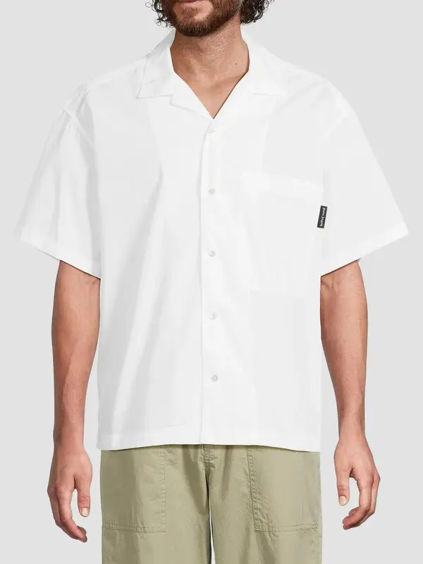 Palm Angels Curved Logo Classic Cotton Shirt