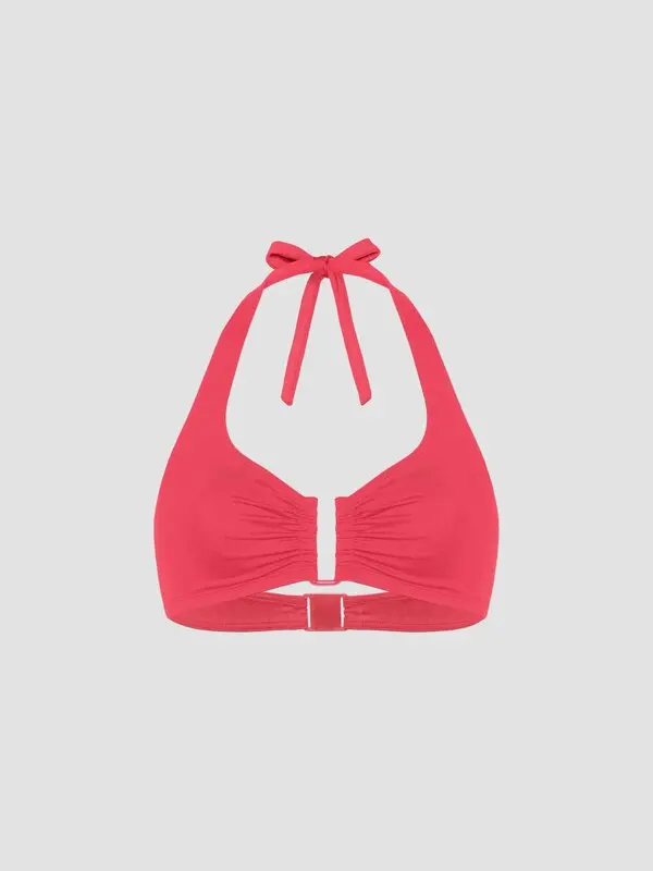 ERES Dedicace Ruched Halter Bikini Top - Corail