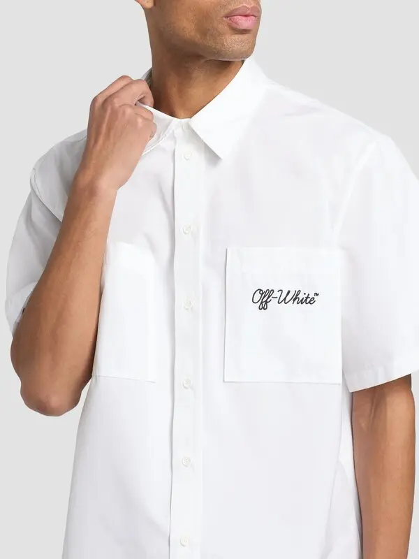 Off-White Script Summer Poplin Button-front Shirt