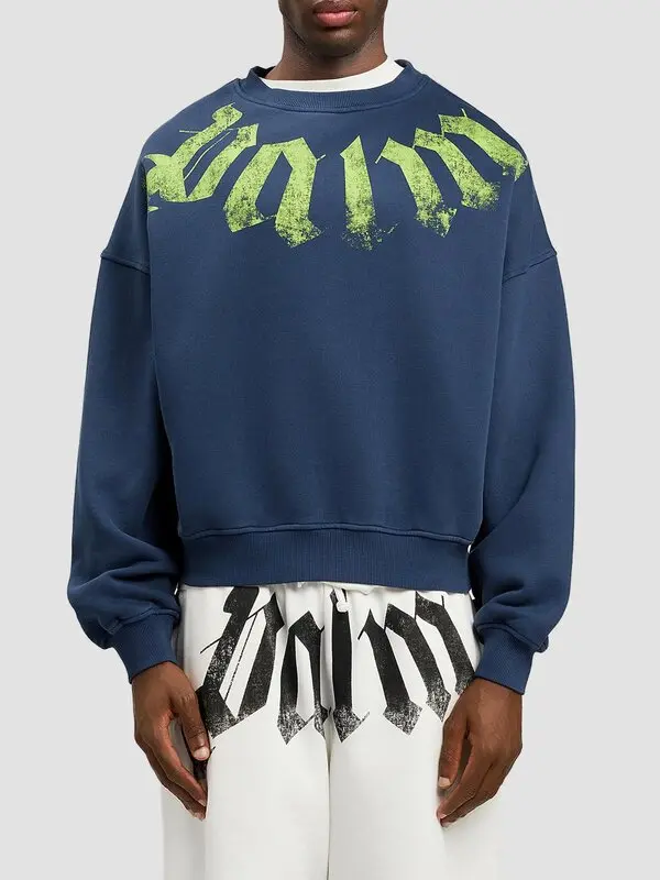 Palm Angels Big Neck Logo Crewneck Sweatshirt