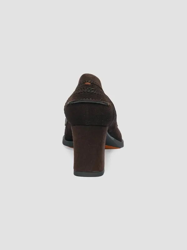 Santoni 50mm Suede Loafer Heels
