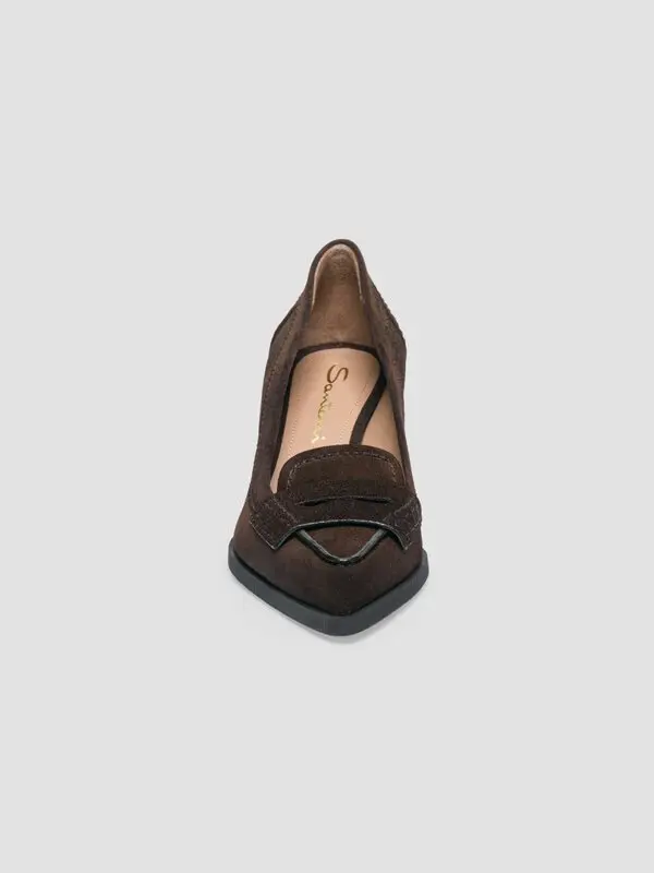 Santoni 50mm Suede Loafer Heels