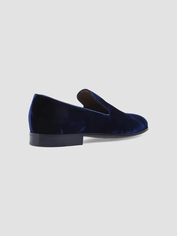 GIANVITO ROSSI Satin Velvet Loafers - Denim