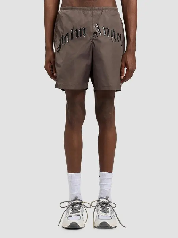 Palm Angels Curved Logo Swim Shorts