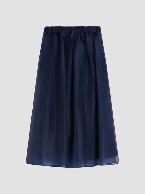 Max Mara Pleated Silk Organza Skirt