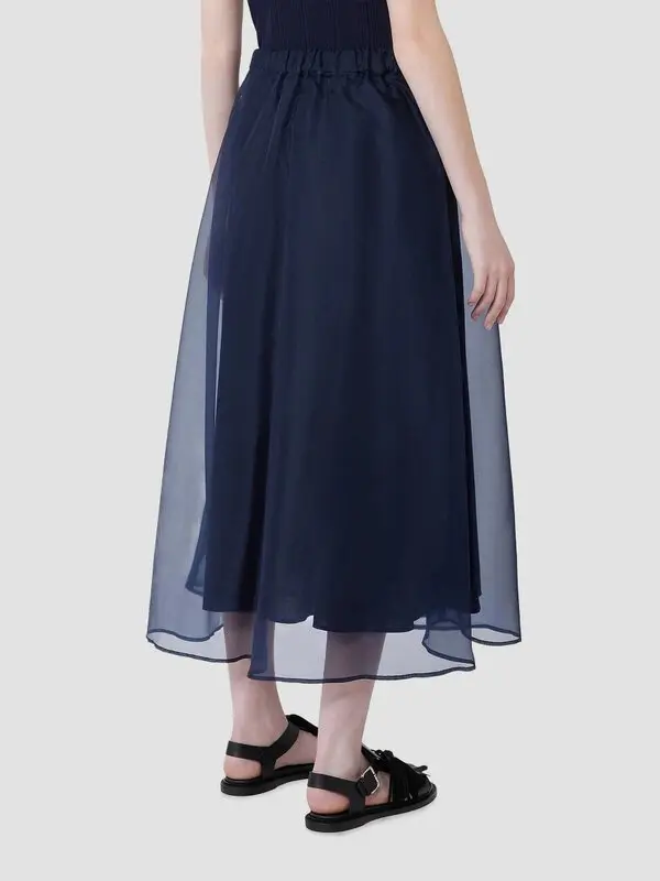 Max Mara Pleated Silk Organza Skirt