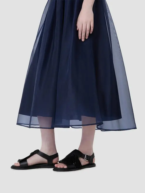 Max Mara Pleated Silk Organza Skirt