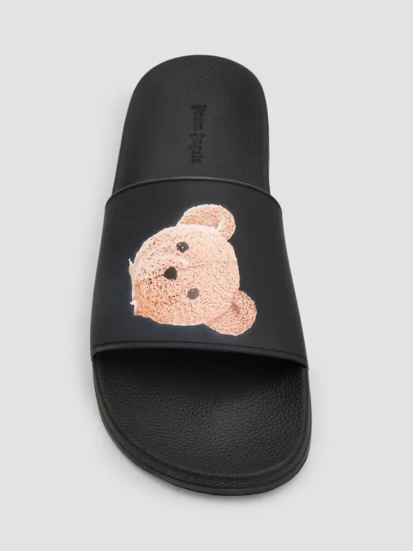 Palm Angels Teddy Slide Sandals - Black Brown