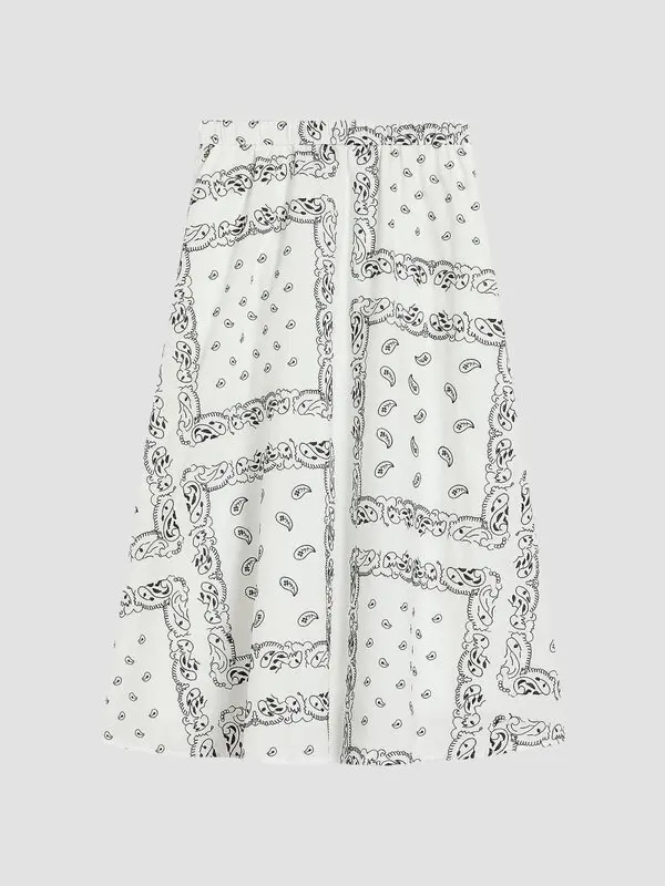 Max Mara Cotton Poplin Midi Skirt - White