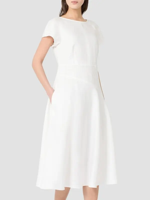 Max Mara Linen Canvas Midi Dress