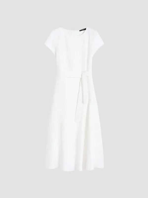 Max Mara Linen Canvas Midi Dress - White