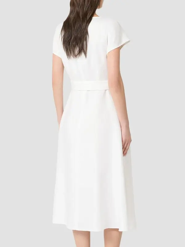 Max Mara Linen Canvas Midi Dress - White