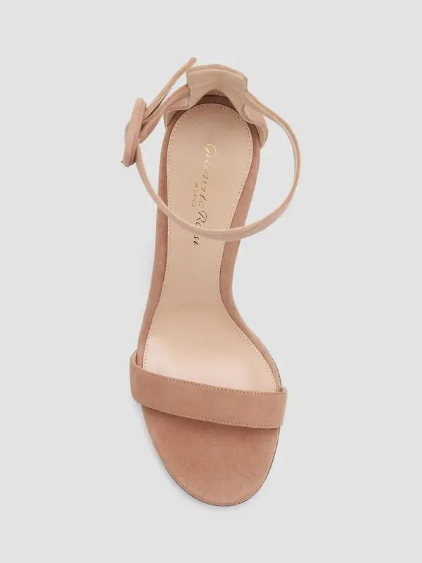 GIANVITO ROSSI Portofino 85mm Suede Sandals - Praline