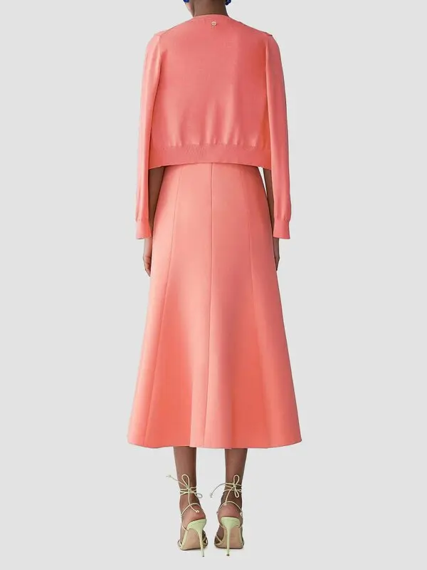 Carolina Herrera Embroidered Sleeveless Fit-&-flare Midi-dress