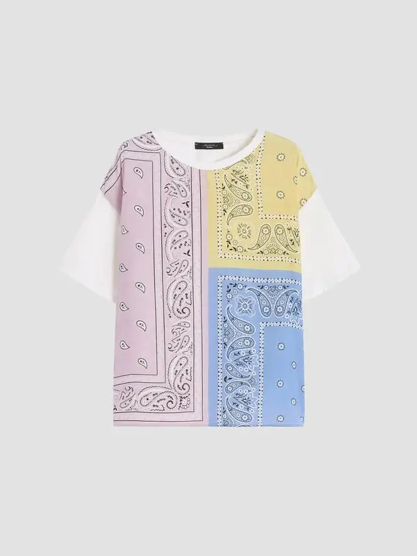 Max Mara Printed Silk And Stretch Cotton Jersey T-shirt - Multicolour
