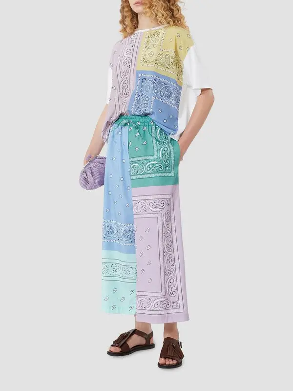 Max Mara Printed Silk And Stretch Cotton Jersey T-shirt - Multicolour