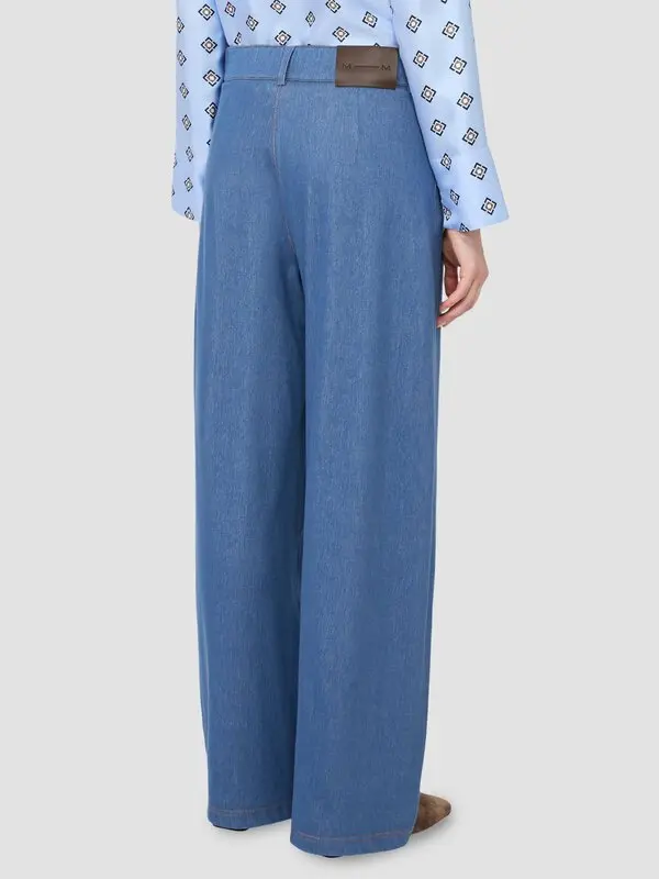 Max Mara Denim Effect Jersey Loose Fit Trousers