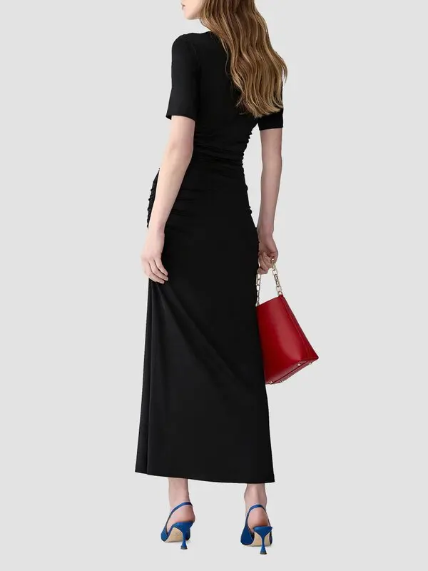 Carolina Herrera Ruched Jersey Cut-out Body-con Maxi Dress