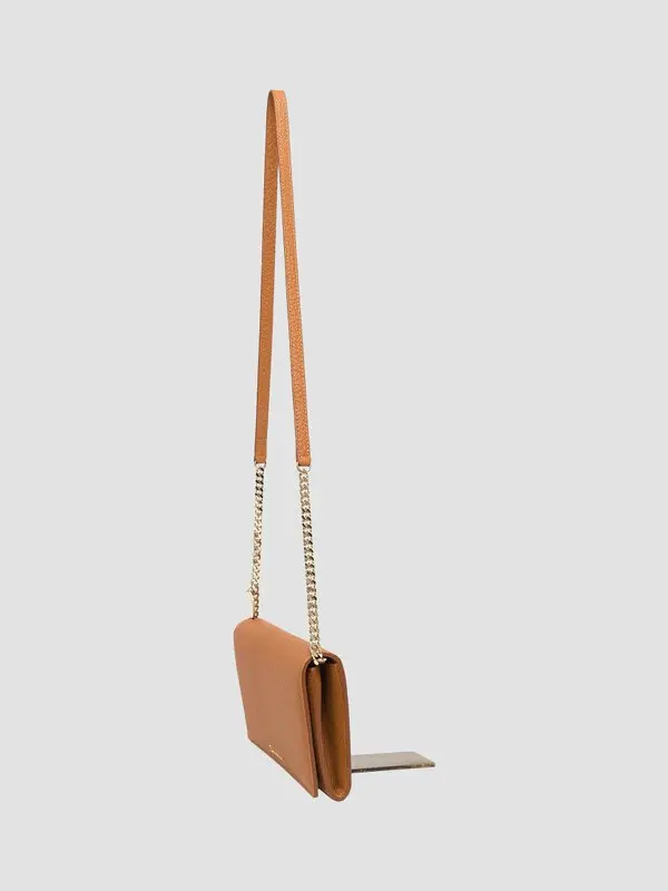 Santoni Leather Wallet-on-chain Crossbody Bag - Light Brown
