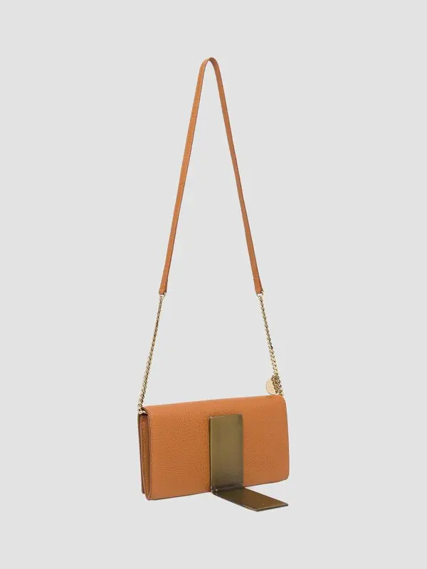 Santoni Leather Wallet-on-chain Crossbody Bag - Light Brown