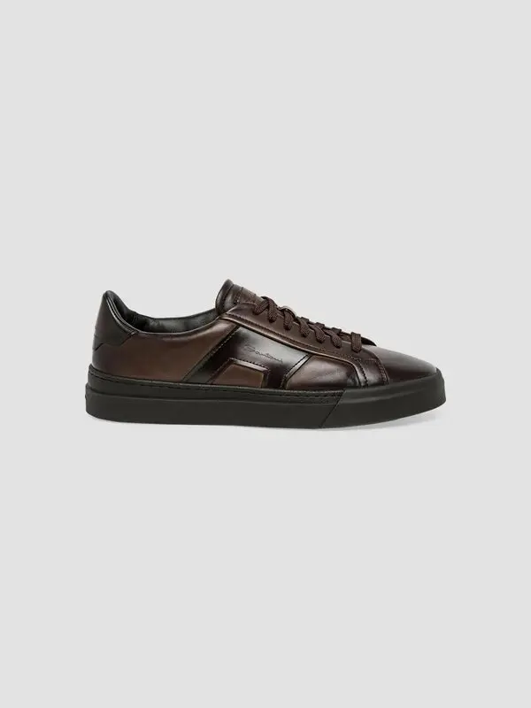 Santoni Double Buckle Leather Sneakers