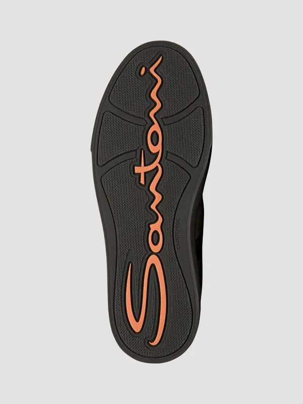 Santoni Double Buckle Leather Sneakers