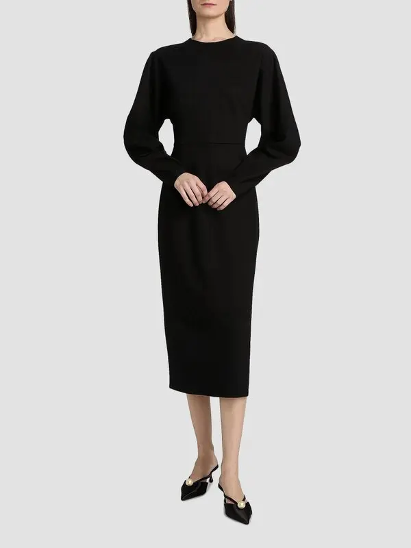 Carolina Herrera Arc Crewneck Midi-dress
