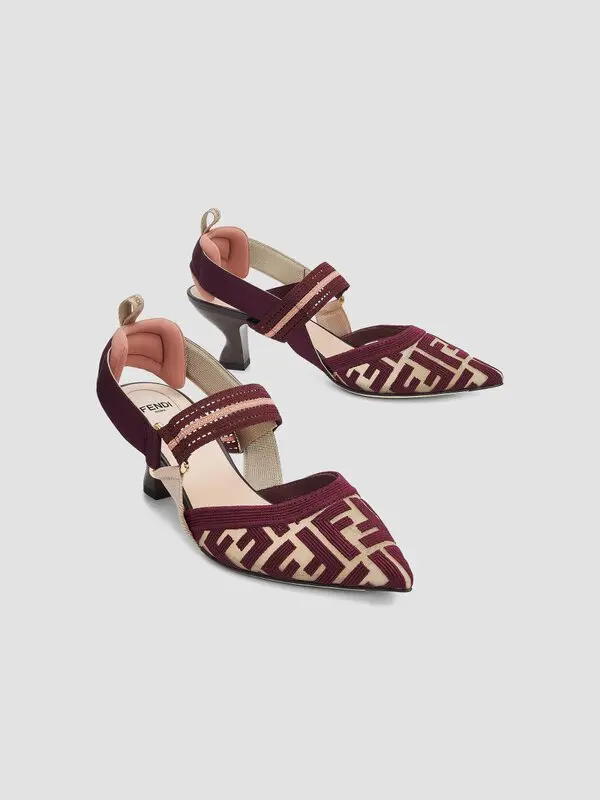 Fendi Colibrì 55mm Ff Mesh Slingback Pumps